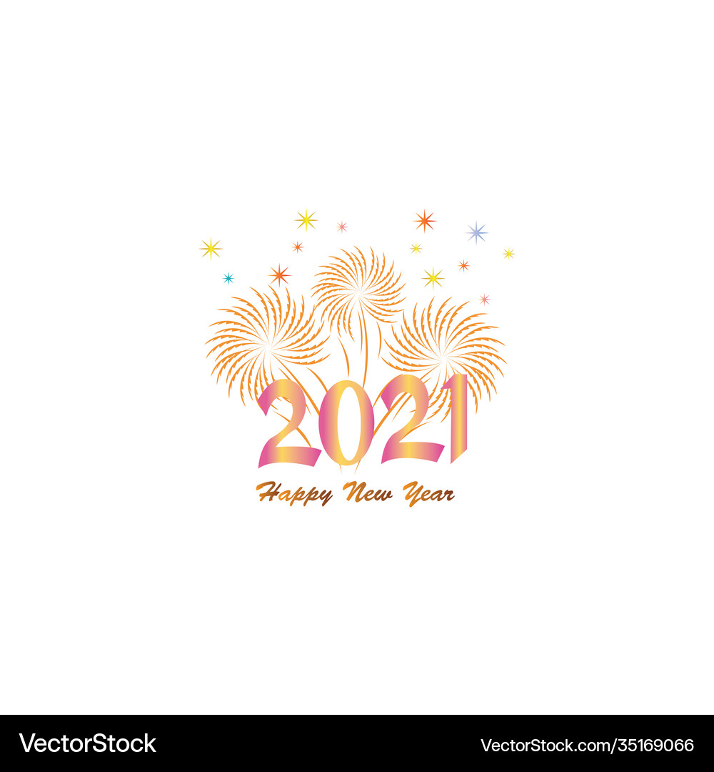 Fireworks new year design colorful Royalty Free Vector Image
