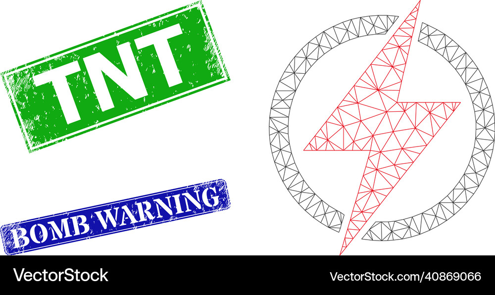 Grunged tnt imprints and triangle mesh electricity