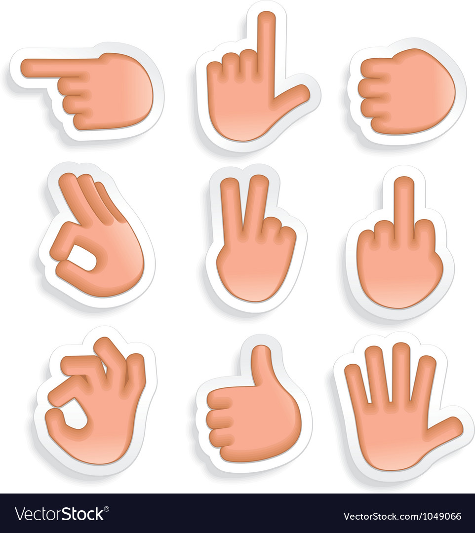 Hand gestures icon set 2 Royalty Free Vector Image