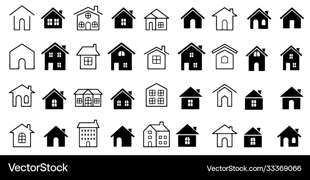 House and home icons Royalty Free Vector Image