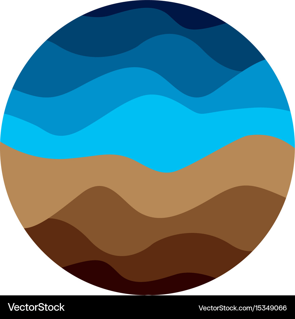 Isolated abstract round shape blue and brown color