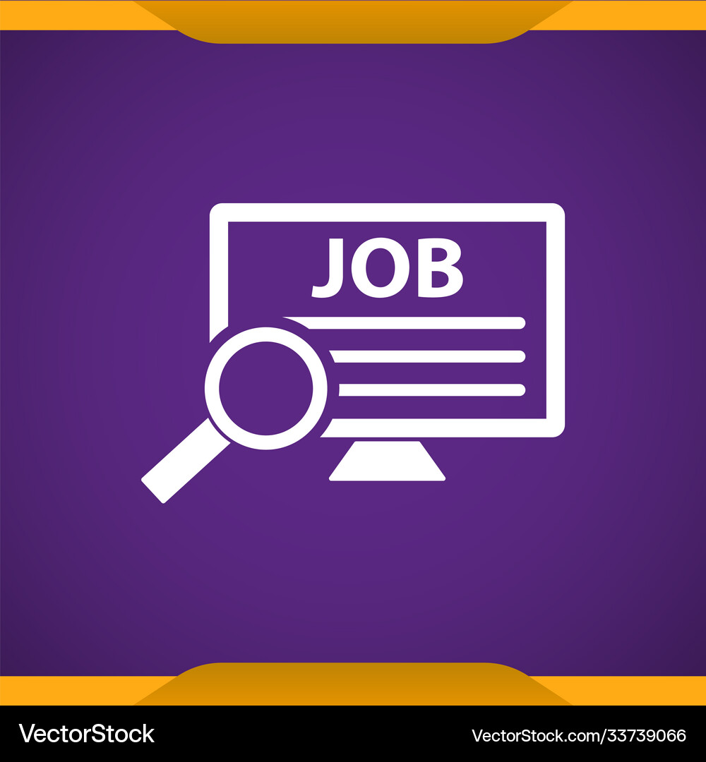 Job search icon for web and mobile Royalty Free Vector Image
