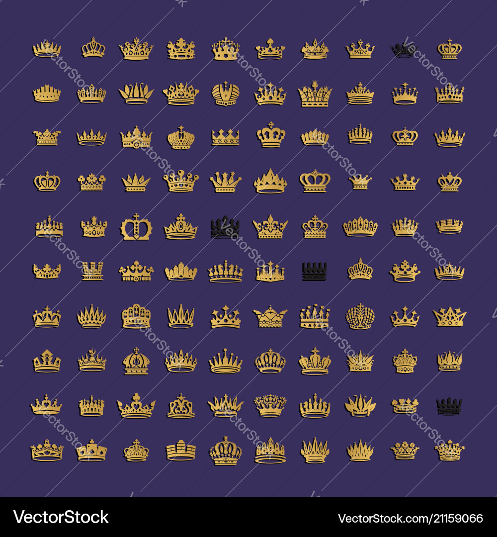 King and queen crowns symbols Royalty Free Vector Image