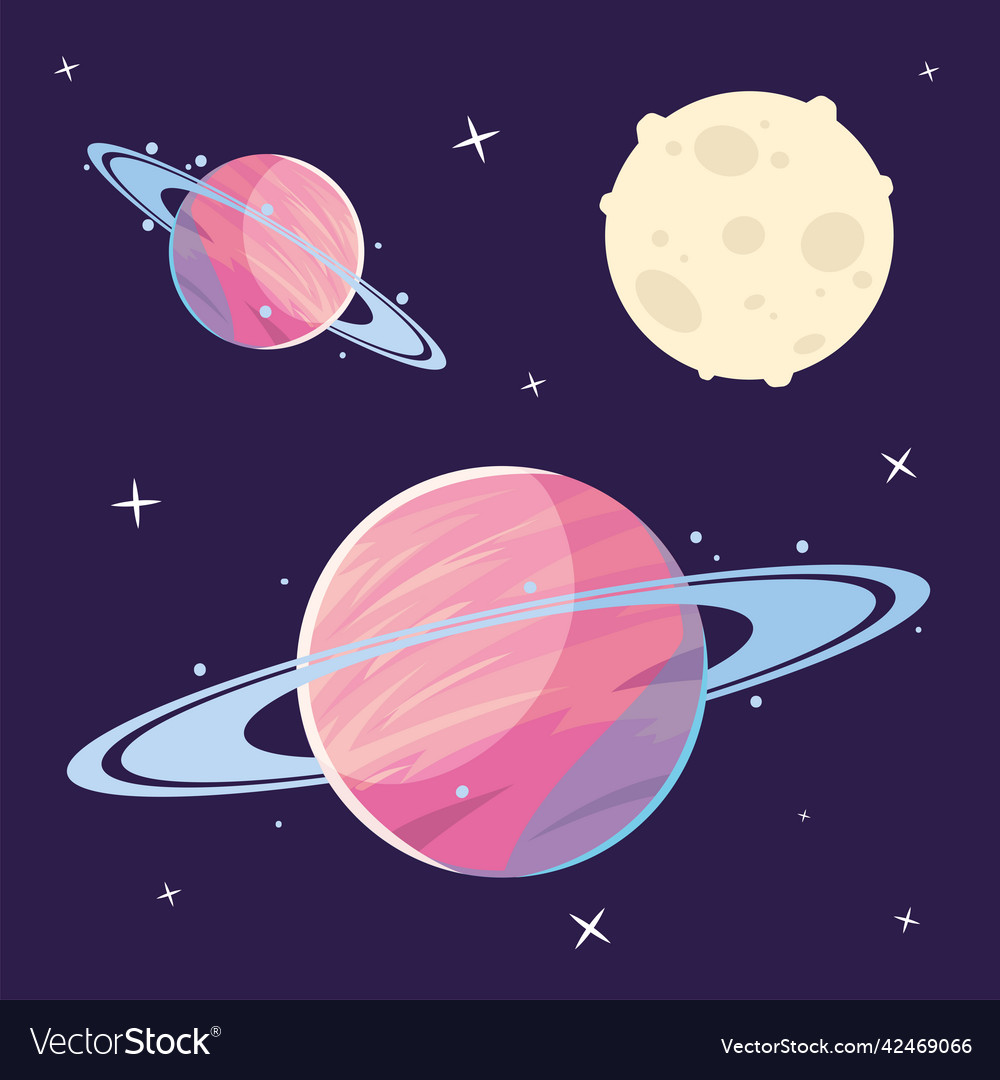 Outer space planets Royalty Free Vector Image - VectorStock