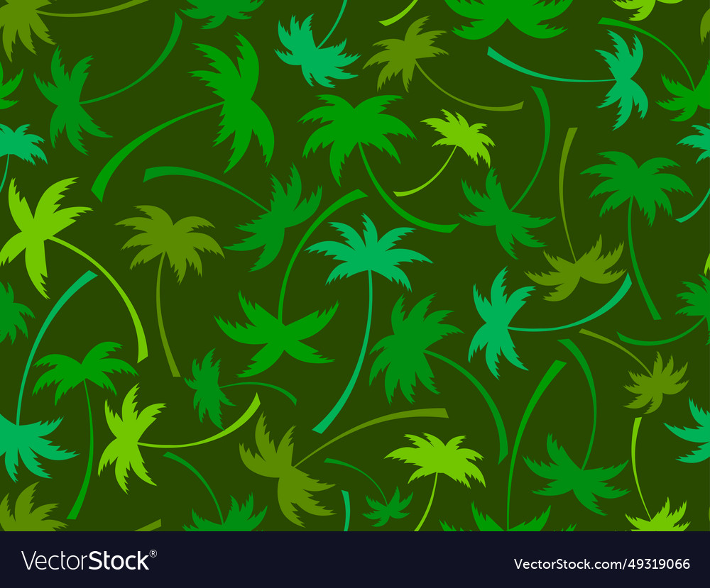 Seamless pattern with green palm trees summer Vector Image