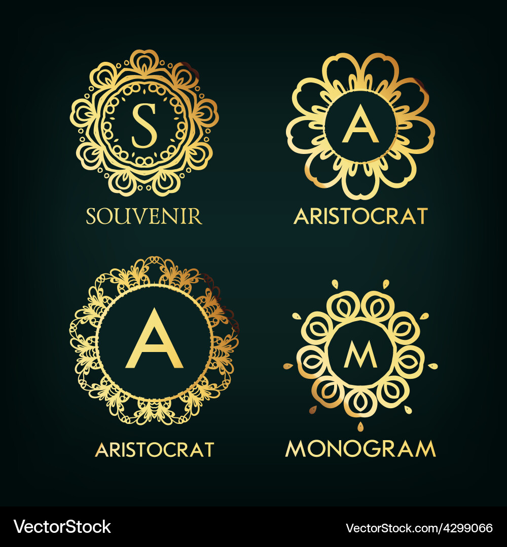 Set of luxury simple and elegant monogram Vector Image