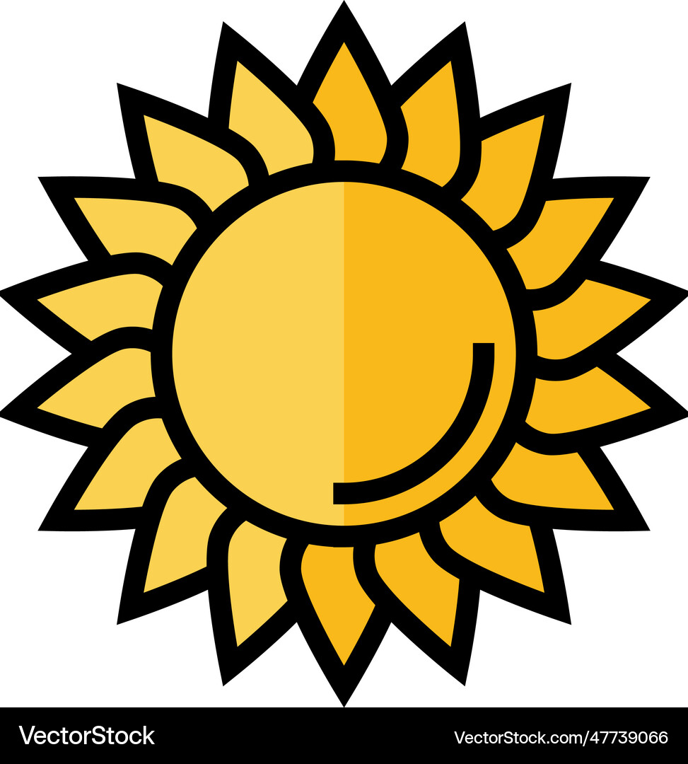 Sun nature summer sunlight color icon Royalty Free Vector