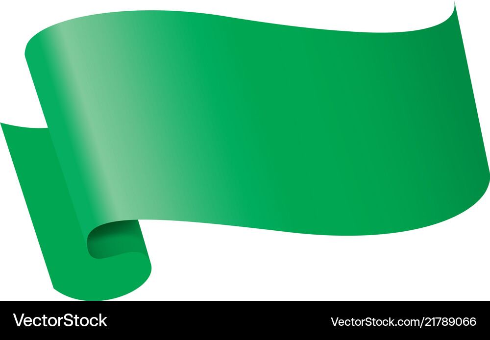 Waving the green flag on a white background Vector Image