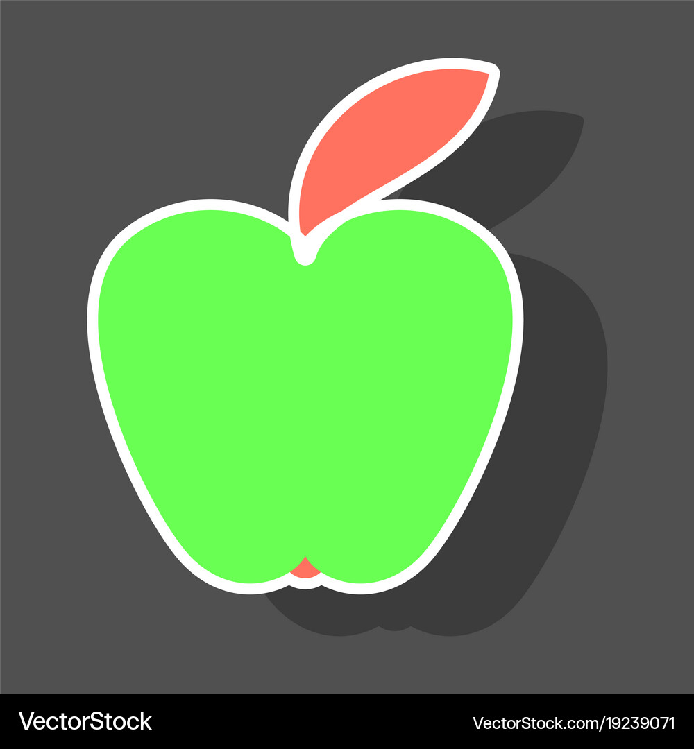 Apple icon in trendy sticker style isolated Vector Image