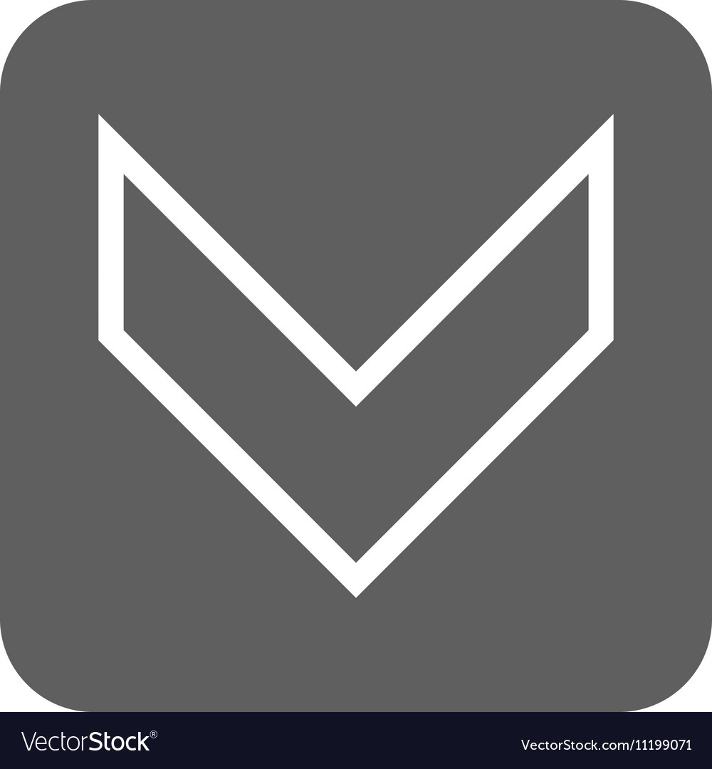 Arrowhead down flat squared icon Royalty Free Vector Image