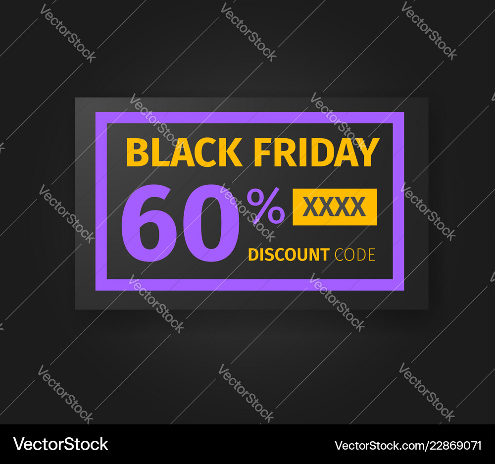 Black friday 60 percent discount coupon Royalty Free Vector