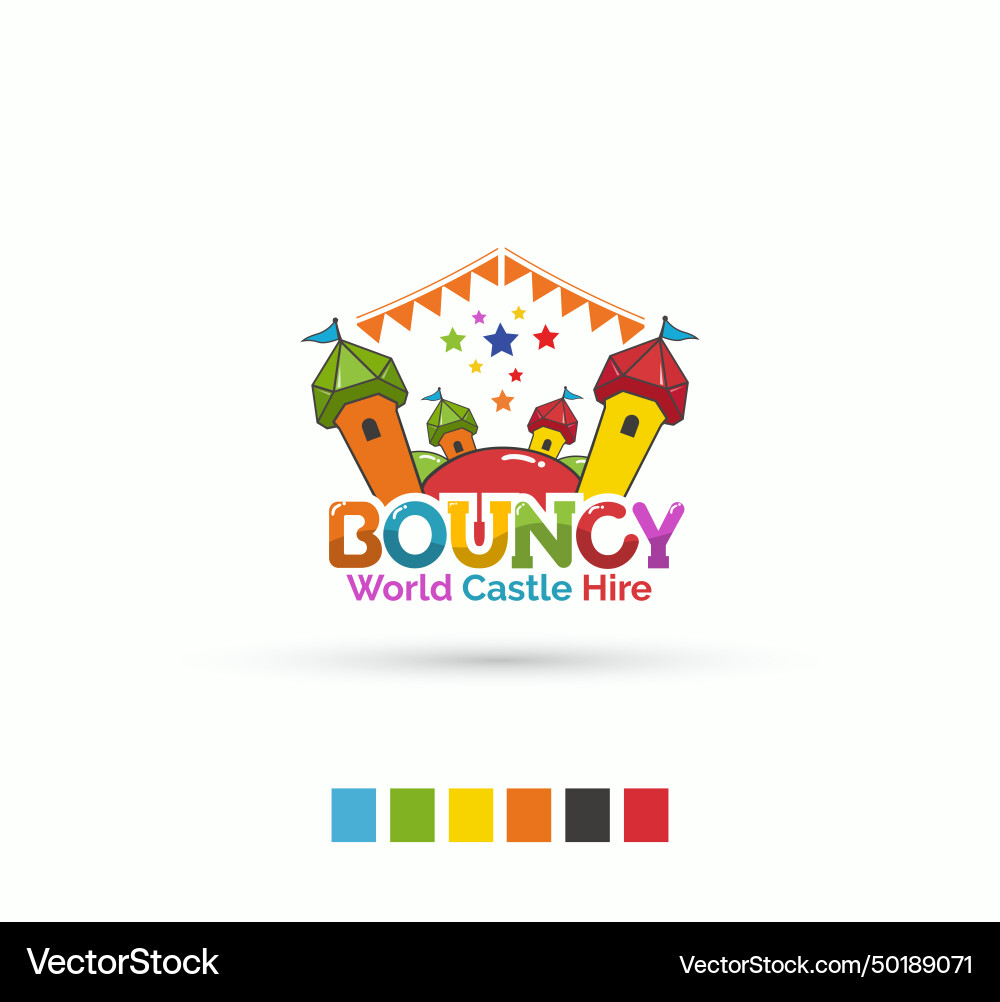 Bouncy castle hire design Royalty Free Vector Image