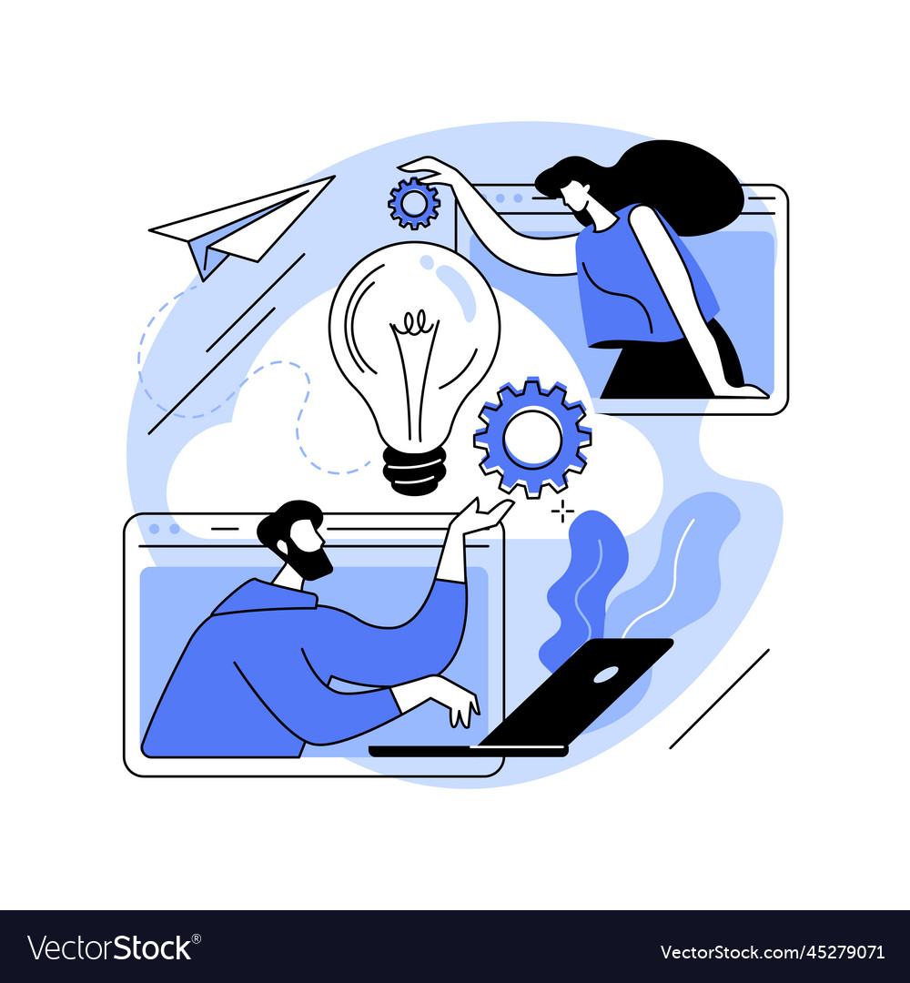 Cloud collaboration abstract concept Royalty Free Vector