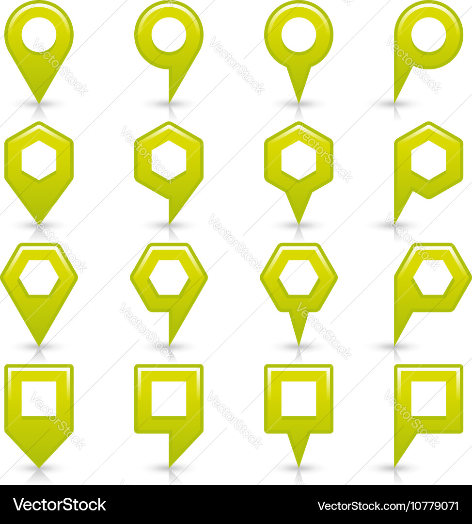 Flat green color map pin sign location icon Vector Image