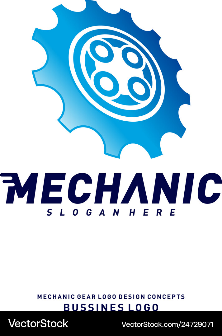 Gear logo design concepts mechanical gear logo Vector Image