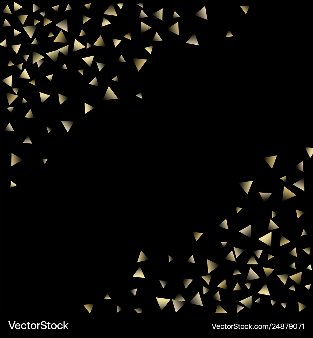 Golden falling confetti triangles Royalty Free Vector Image