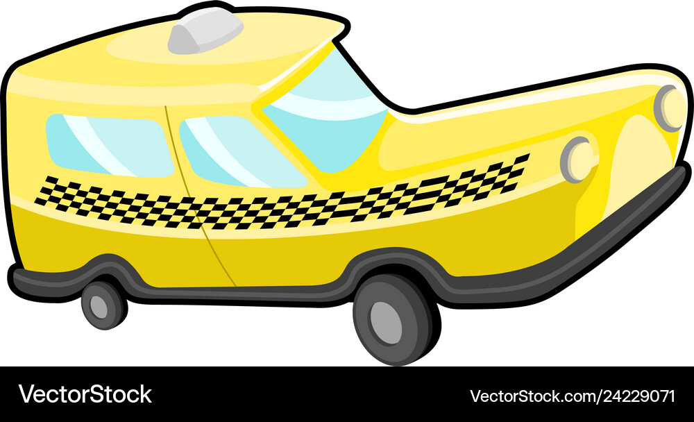 Isolated cartoon taxi cab Royalty Free Vector Image