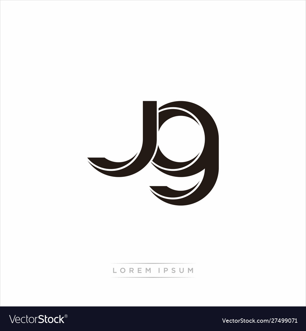 Jg initial letter split lowercase modern monogram Vector Image