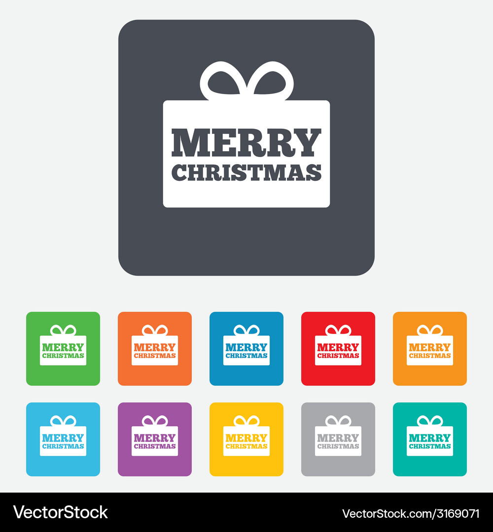 Merry christmas gift sign icon present symbol Vector Image
