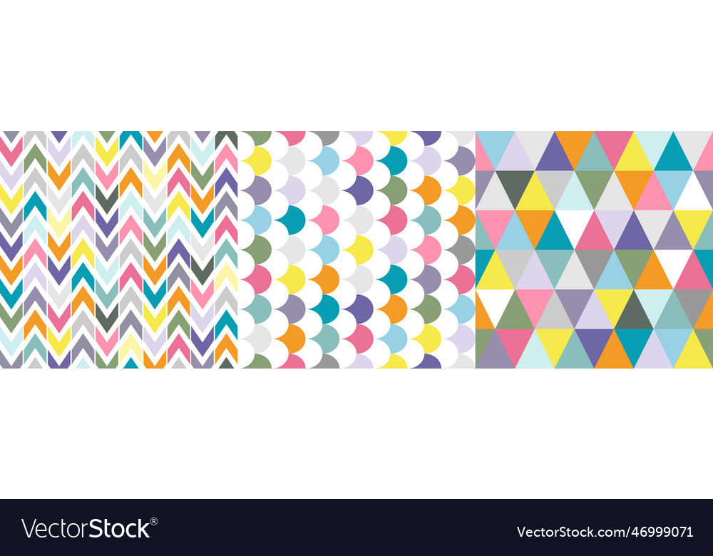 Seamless geometric pattern set 1 Royalty Free Vector Image