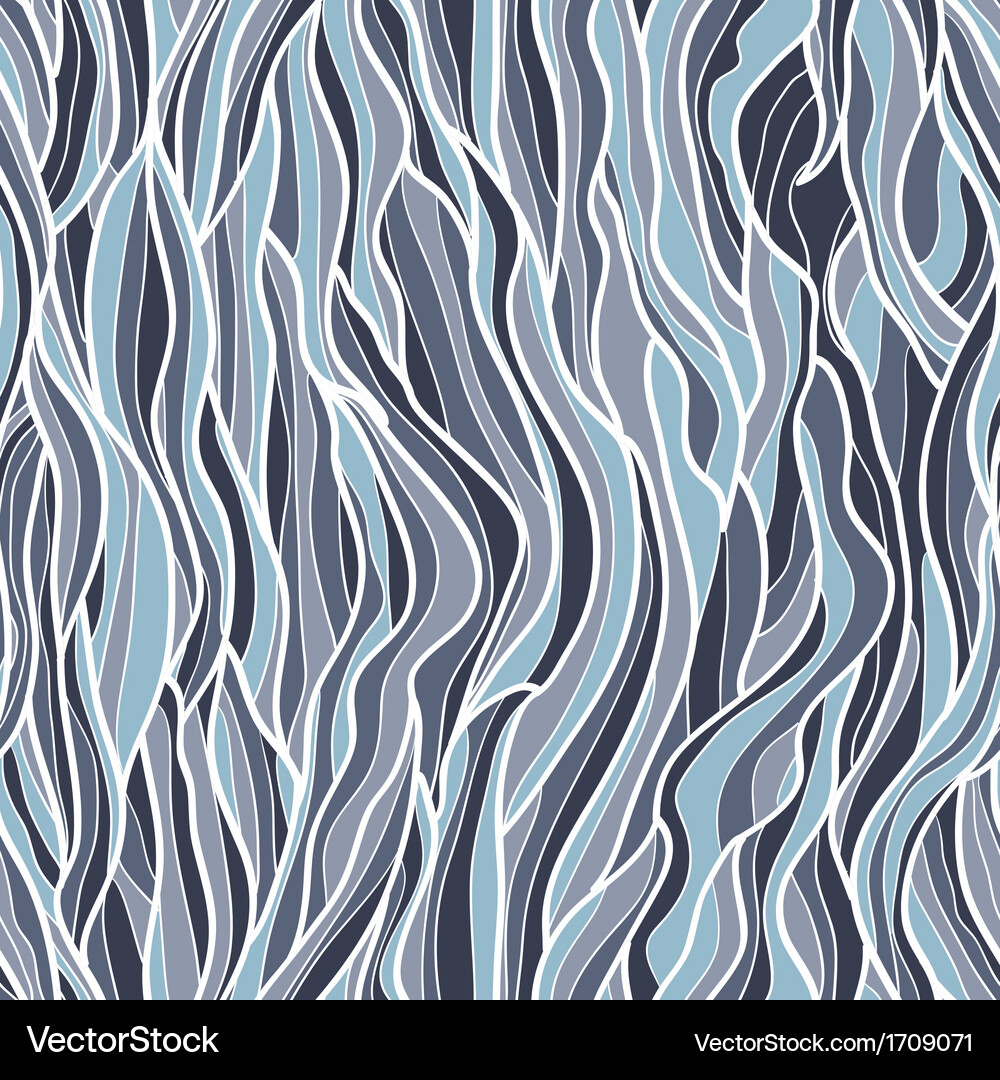 Seamless waves hand-drawn pattern Royalty Free Vector Image