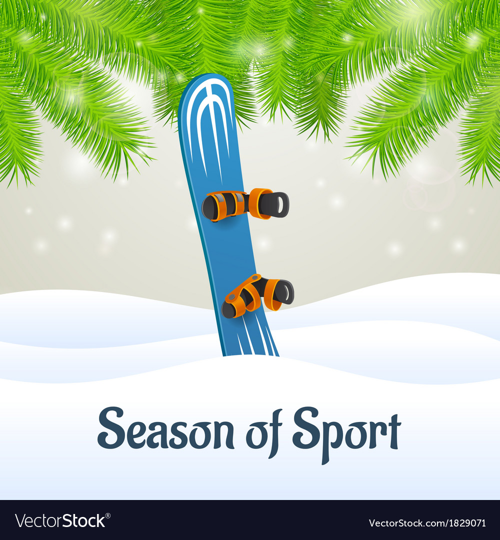 Season sport blue snowboard Royalty Free Vector Image