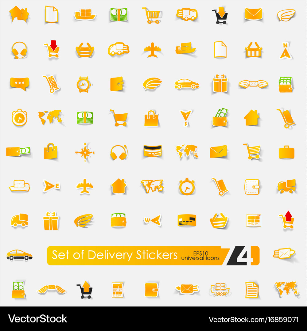 Set of delivery stickers Royalty Free Vector Image