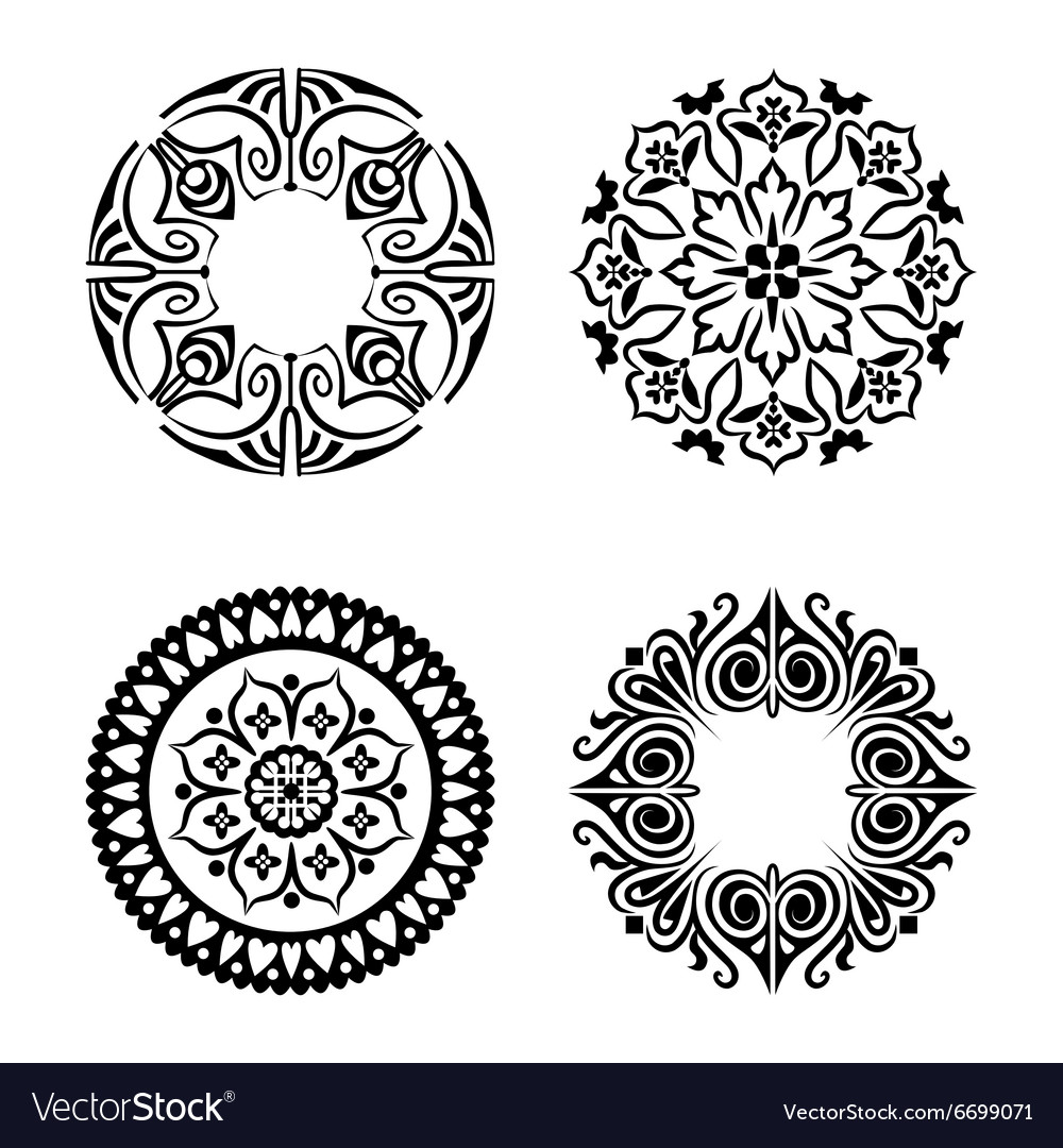 Set of ethnic ornamental circles Royalty Free Vector Image