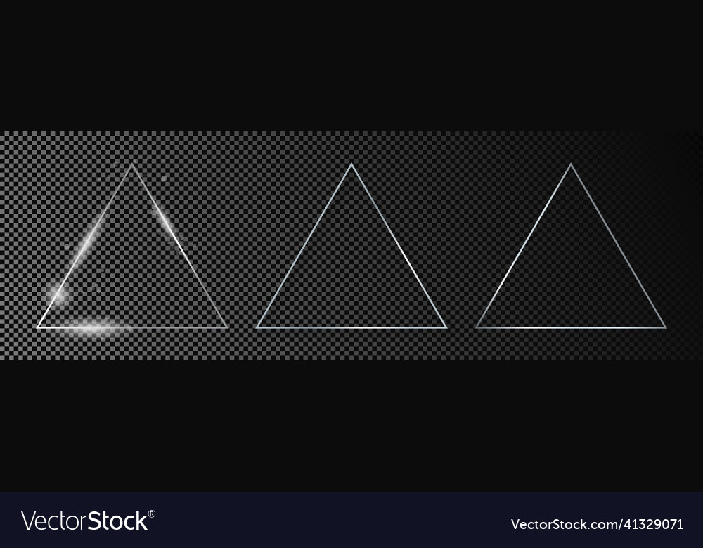 Silver glowing triangle frame Royalty Free Vector Image