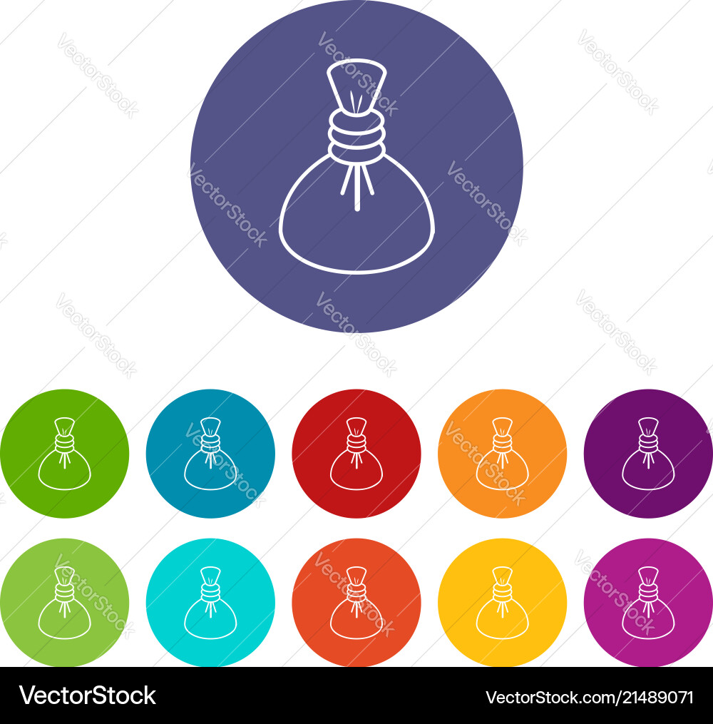 Spa hot compress icons set color Royalty Free Vector Image