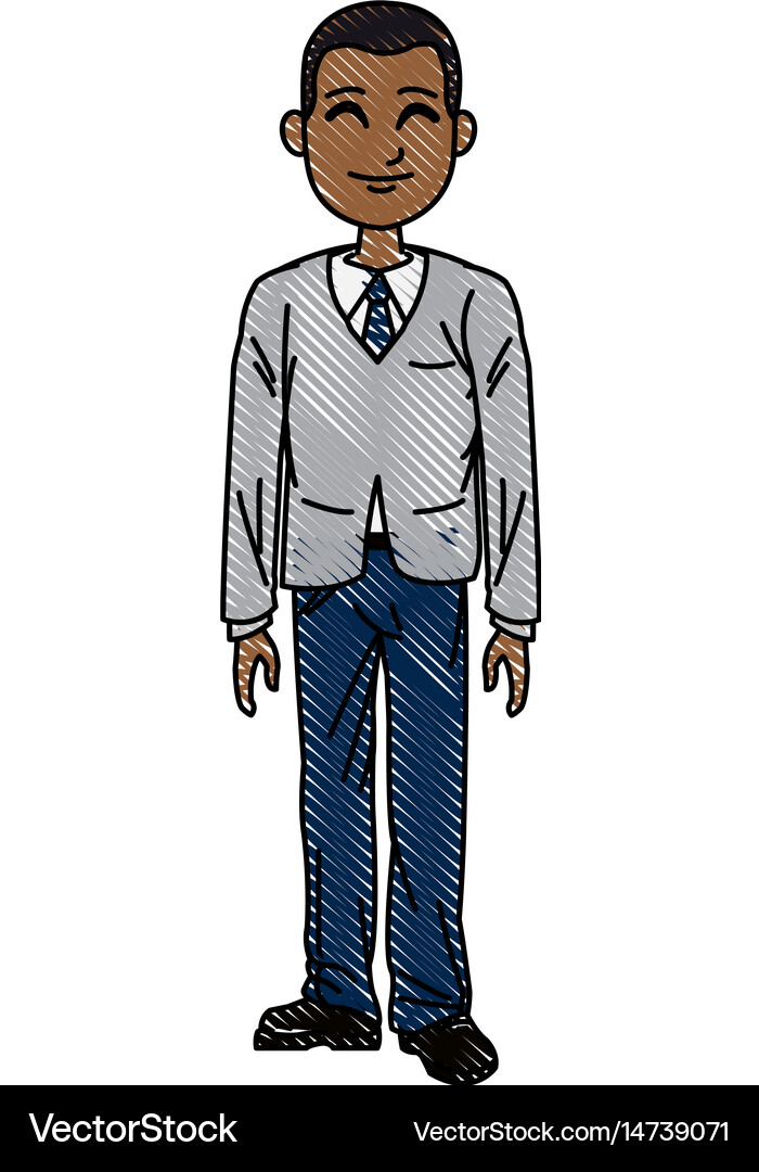 Young business man standing with his hands Vector Image