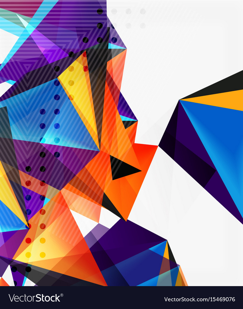 3d triangles geometric Royalty Free Vector Image
