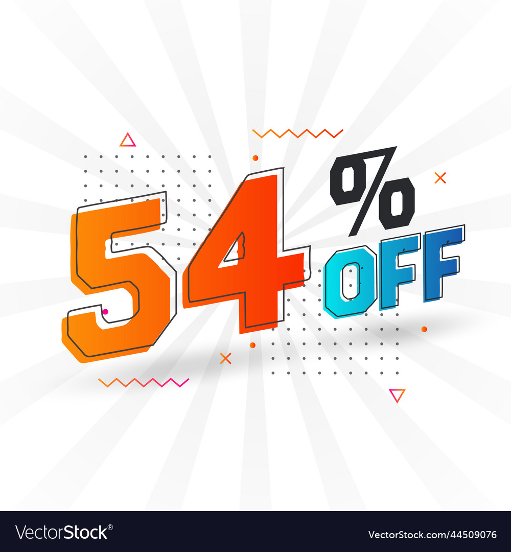 54 Percent Off 3d Special Promotional Campaign Vector Image 54 Percent Off 3d Special Promotional Campaign Vector Image