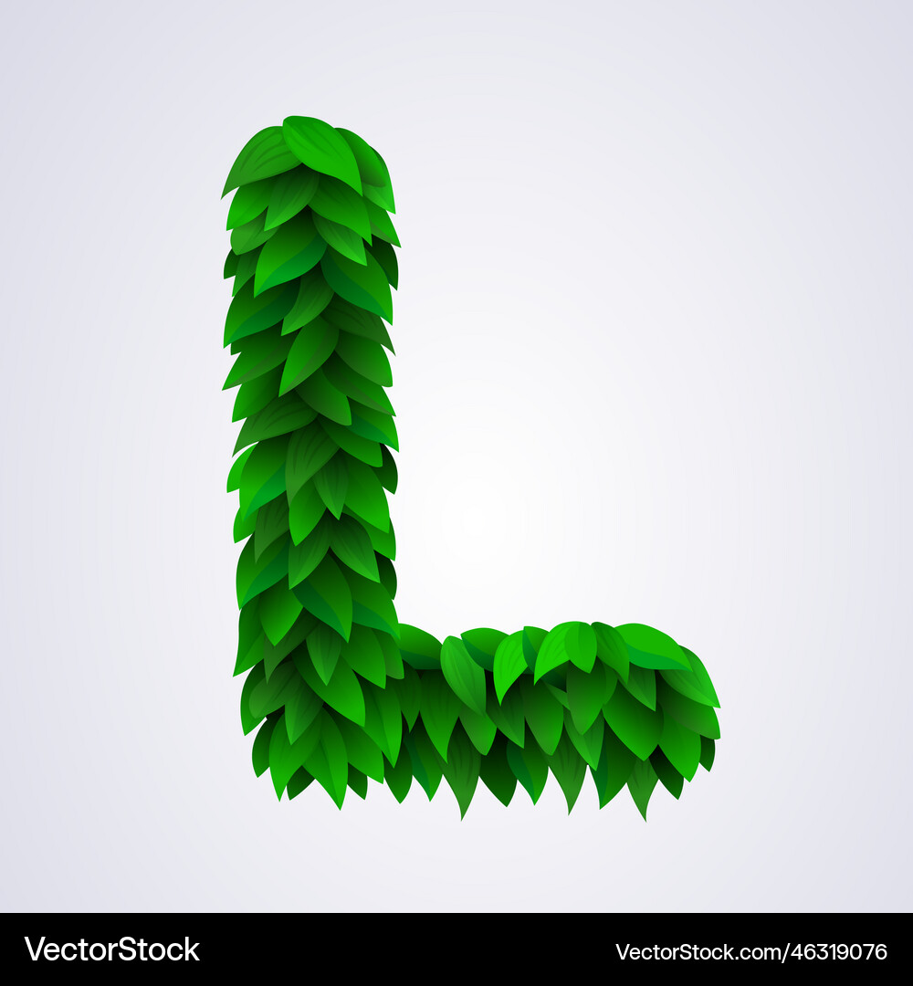 Alphabet letters made from fresh green leafs Vector Image