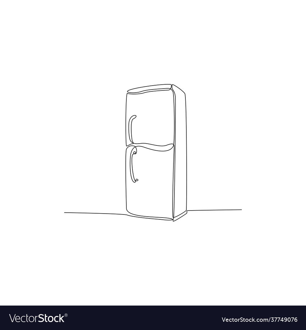 Continuous line refrigerator machine Royalty Free Vector