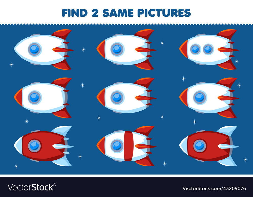 Education game for children find two same Vector Image