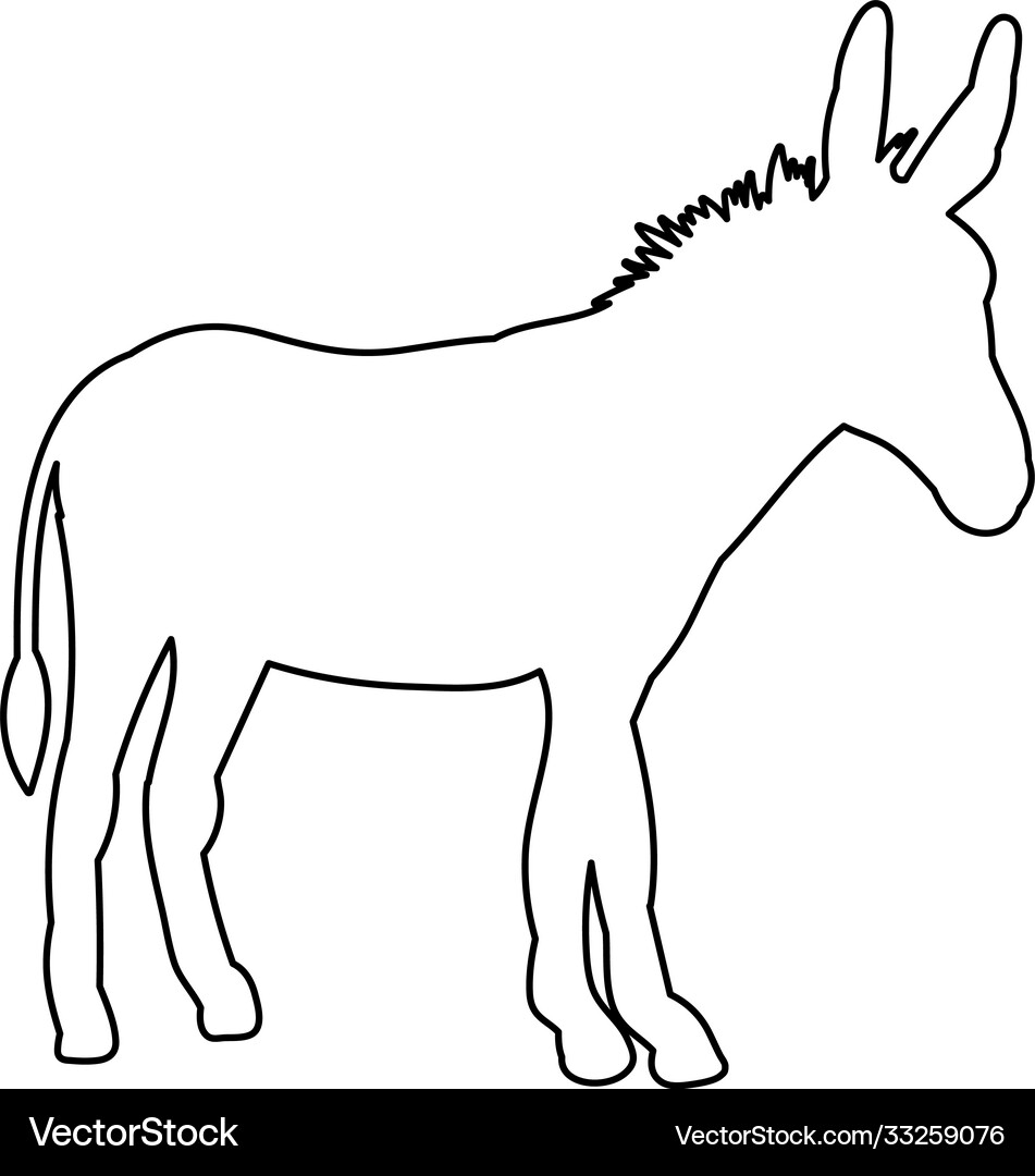 Isolated contour donkeys sketch it is worth Vector Image