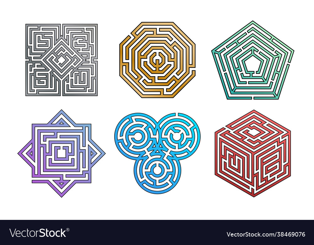Labyrinth game maze riddle for finding right path Vector Image Labyrinth game maze riddle for finding right path Vector Image