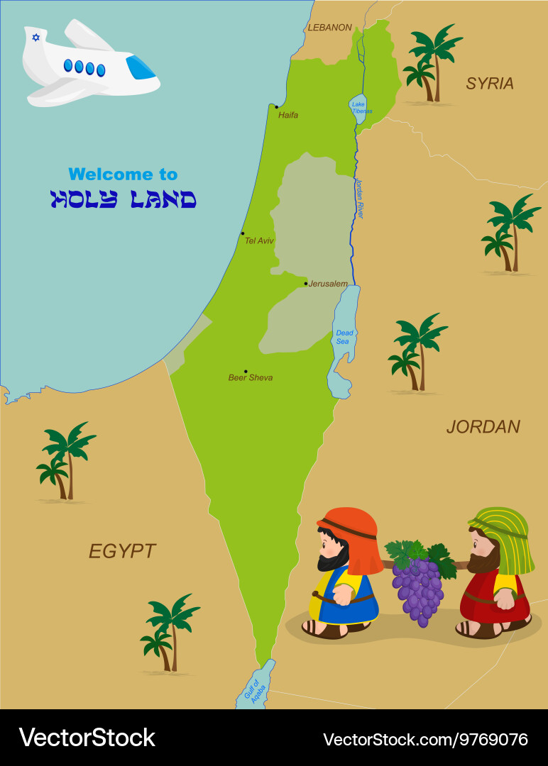 Map of israel with two spies Royalty Free Vector Image