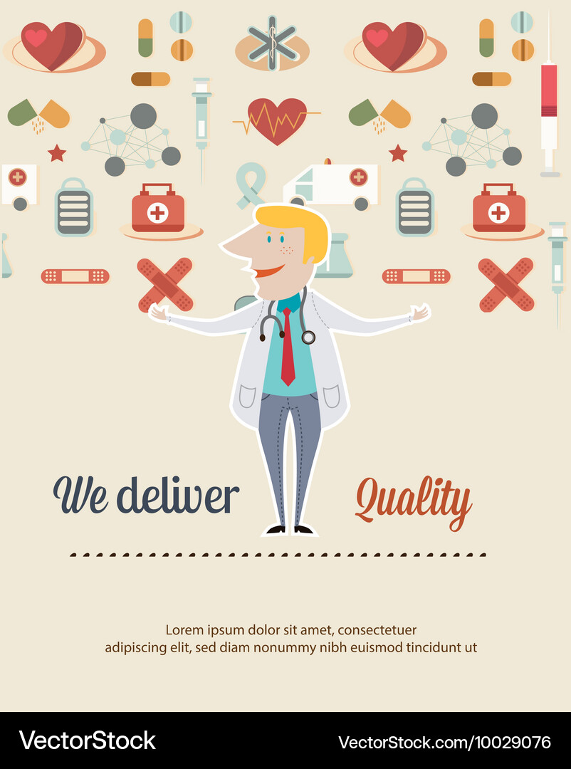 Medical with infographic elements and doctor Vector Image