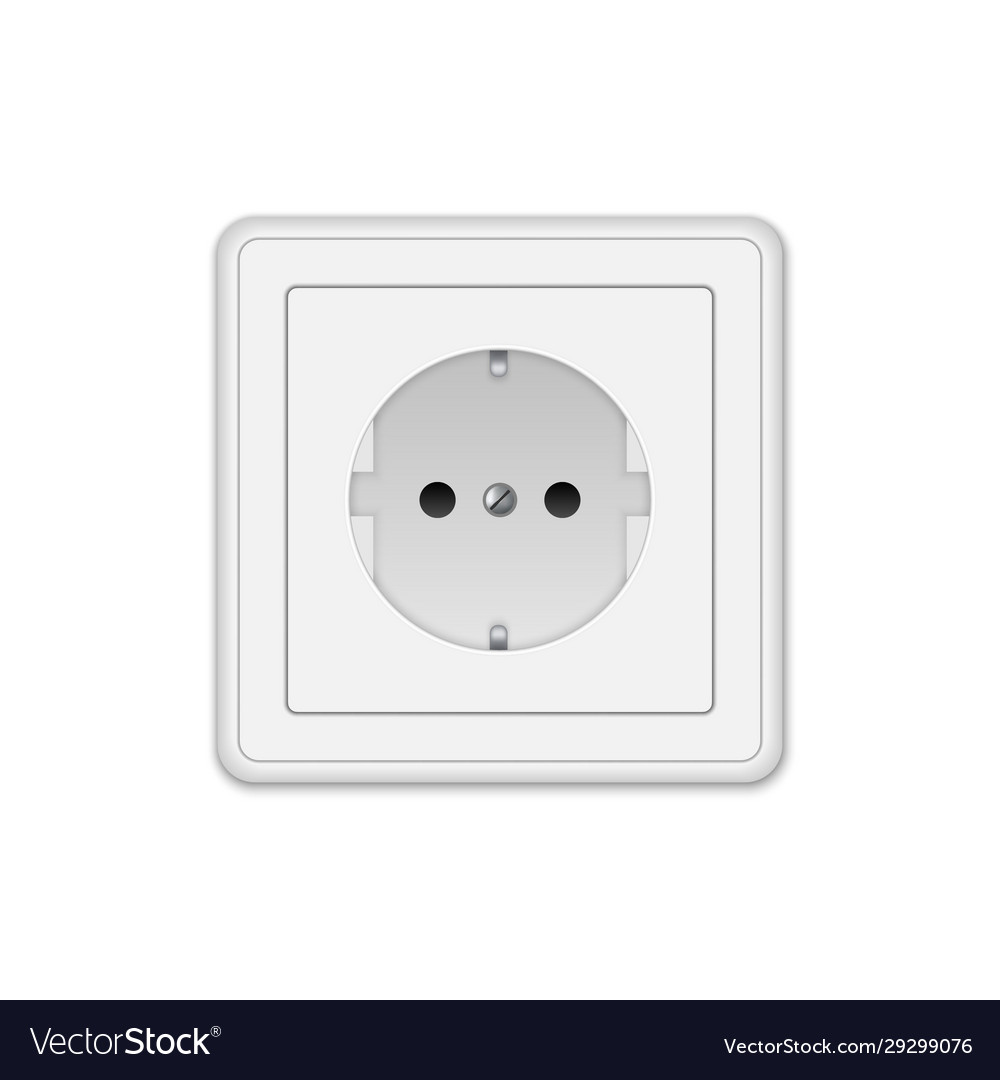 Realistic Electric Wall Socket Royalty Free Vector Image