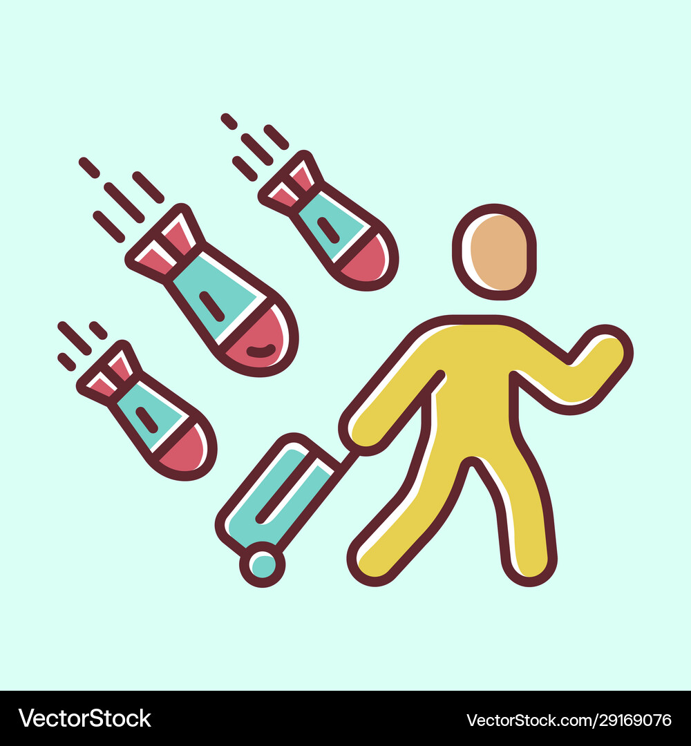 Refugee yellow color icon humanitarian aid Vector Image