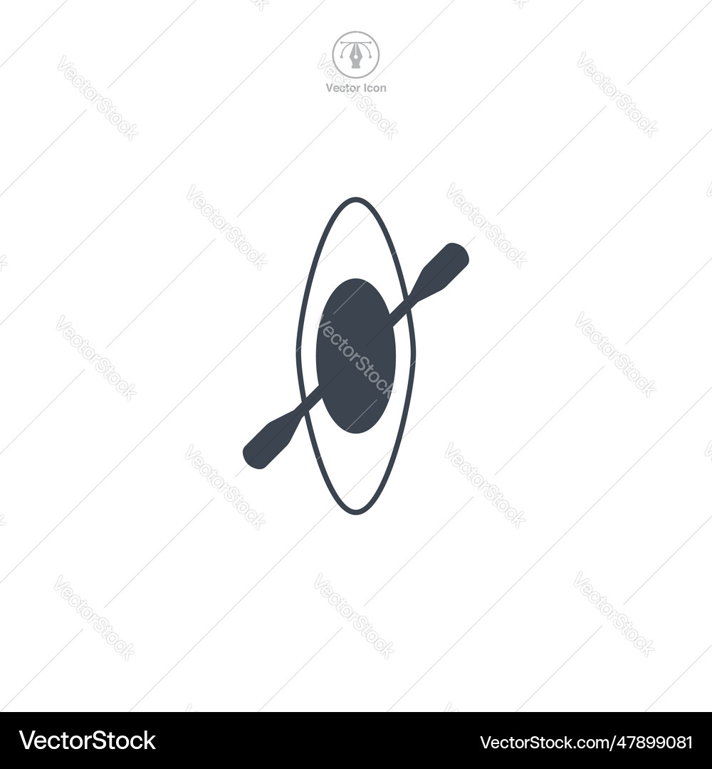 Canoe icon symbol isolated on white background Vector Image
