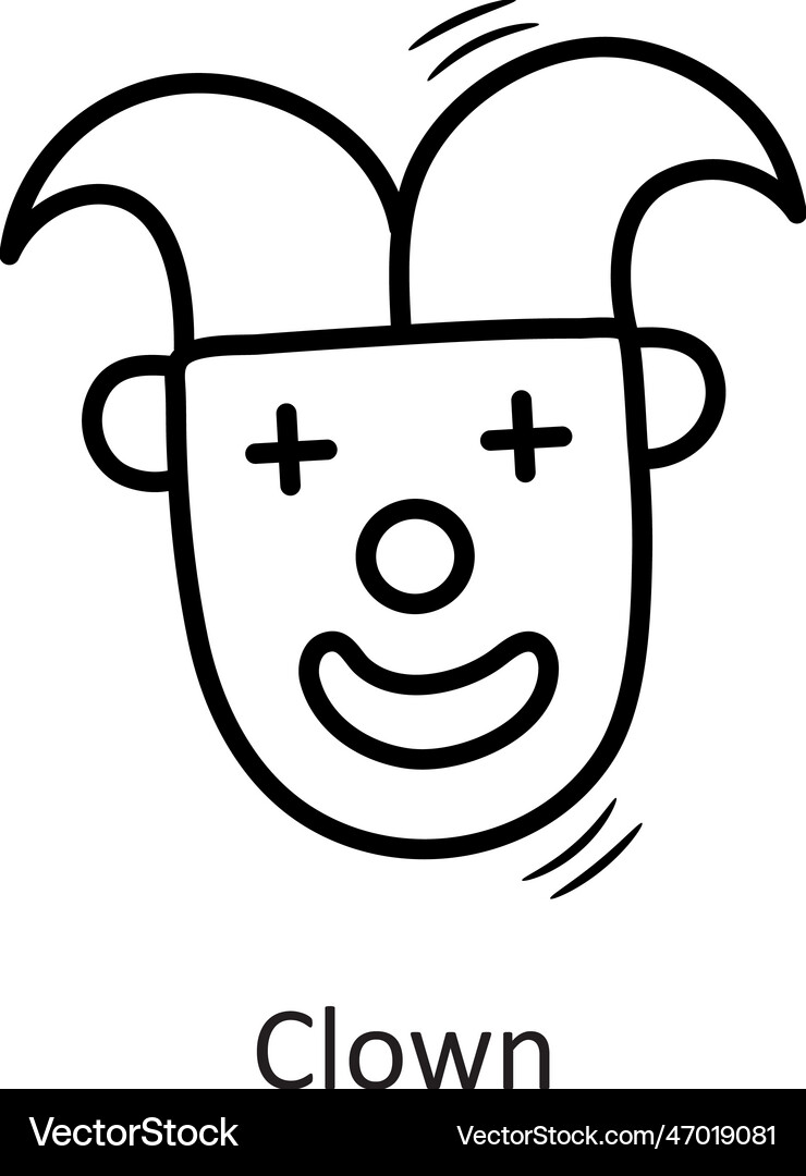 Clown outline icon design new Royalty Free Vector Image