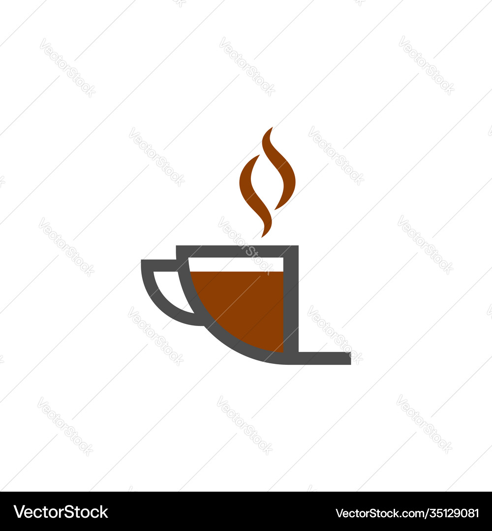 Coffee cup icon design letter l logo concept Vector Image