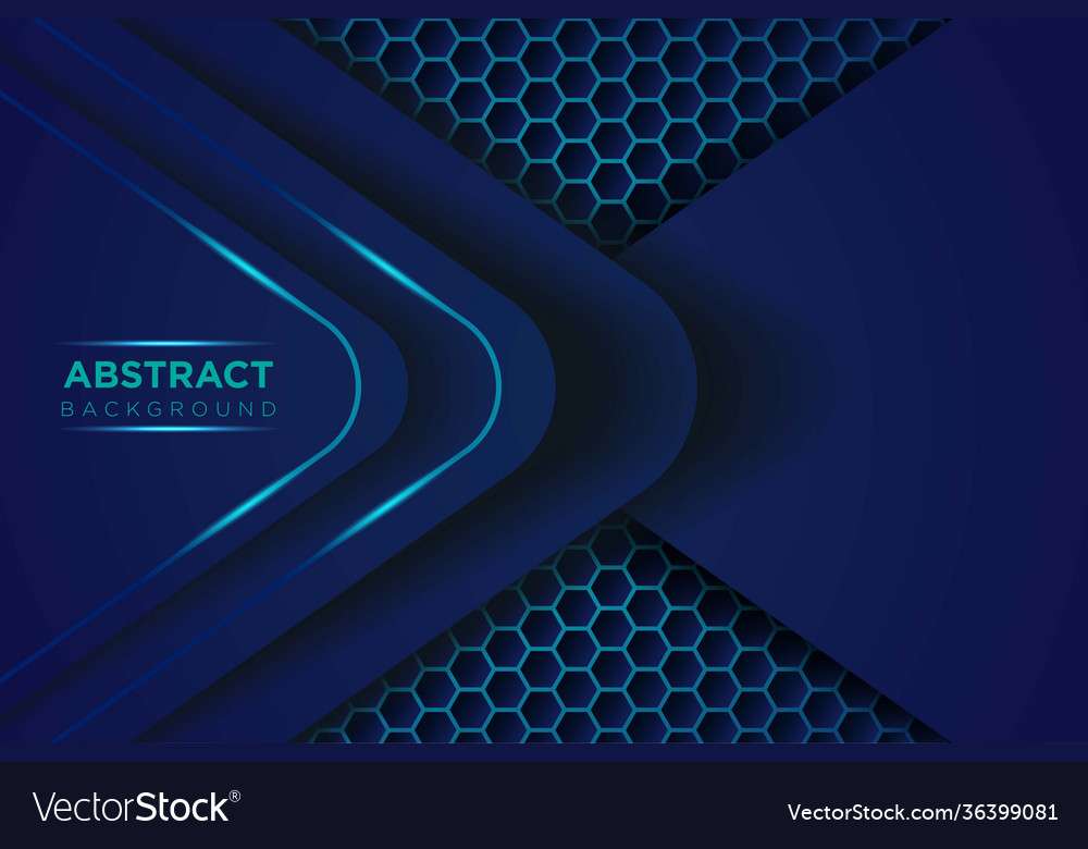 Dark abstract background with blue overlap layers Vector Image