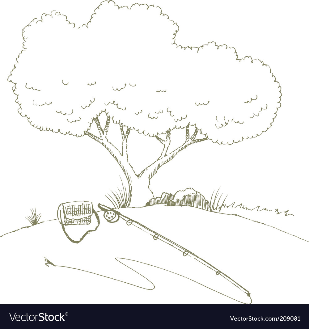 Flyrod Royalty Free Vector Image - VectorStock