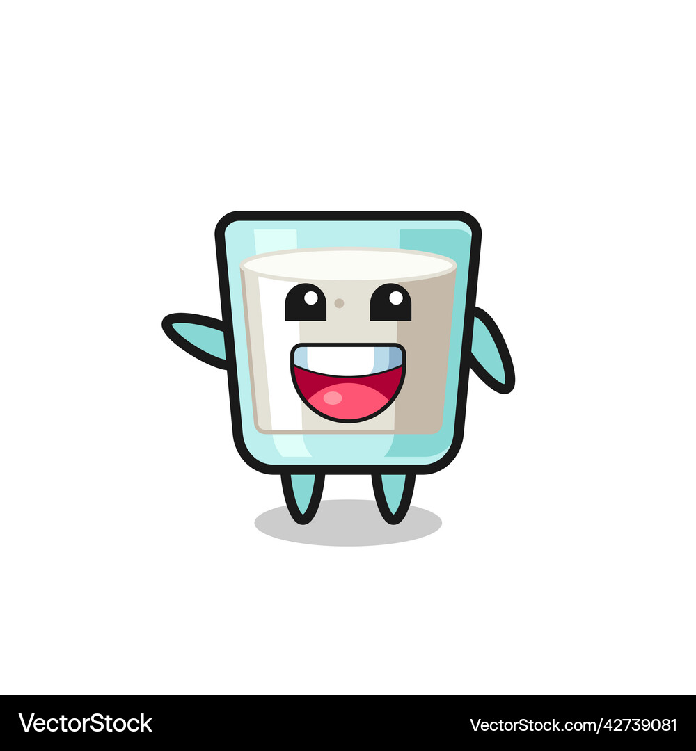 Happy milk cute mascot character Royalty Free Vector Image