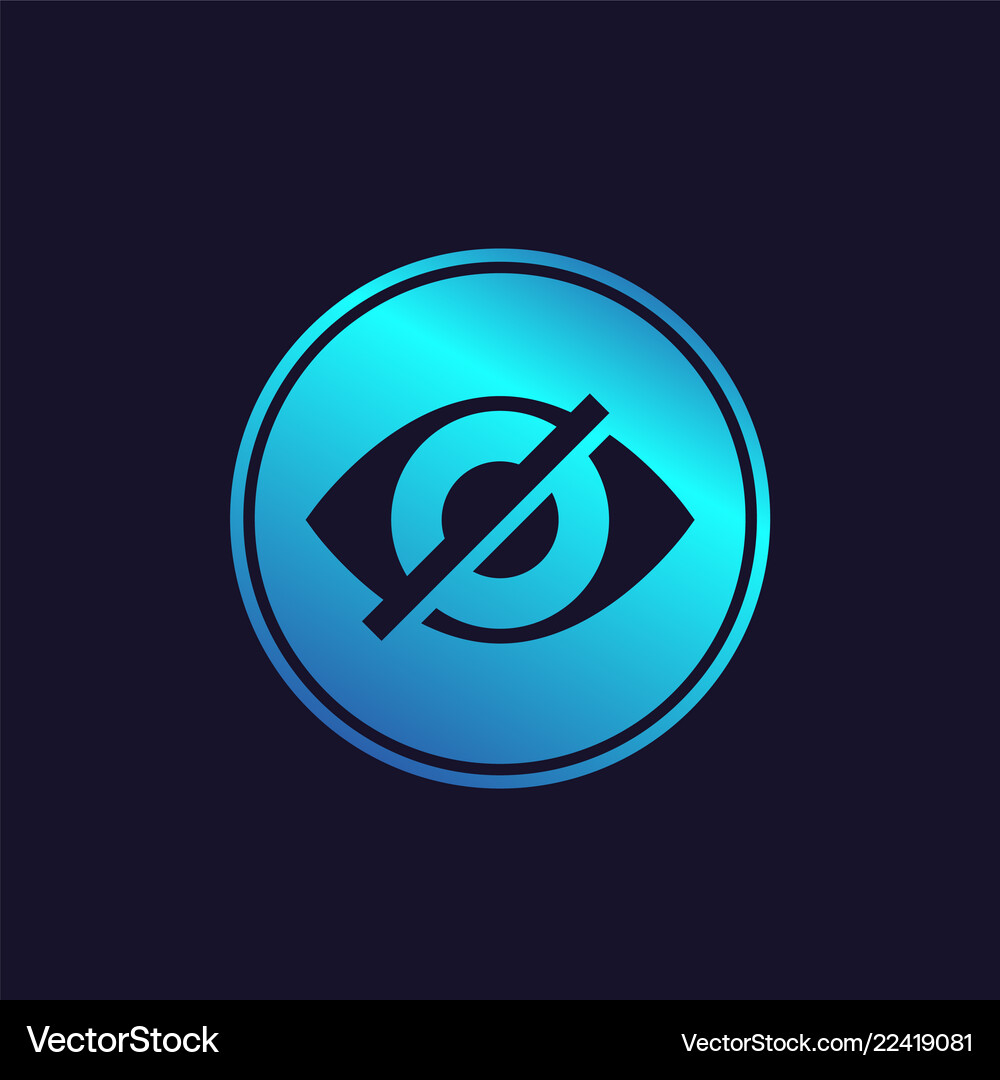 Hide Icon - Eye Closed Royalty Free Vector Image