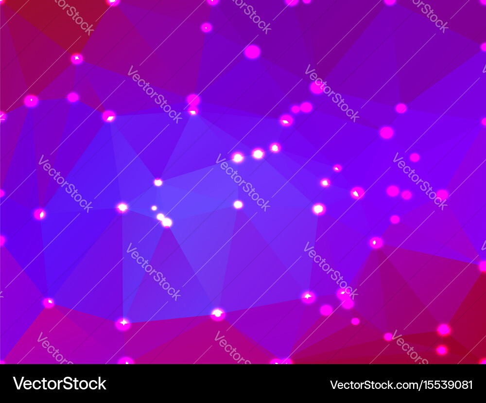 Pink purple blue geometric background with lights Vector Image